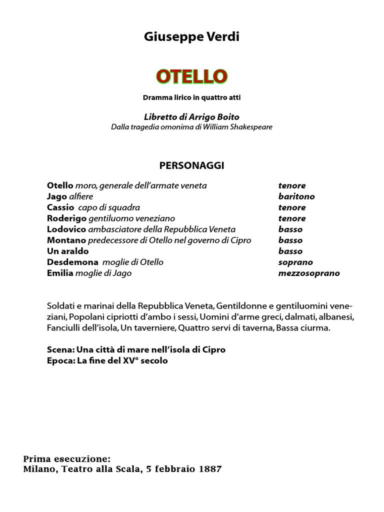 Otello - Parte 1 | PDF