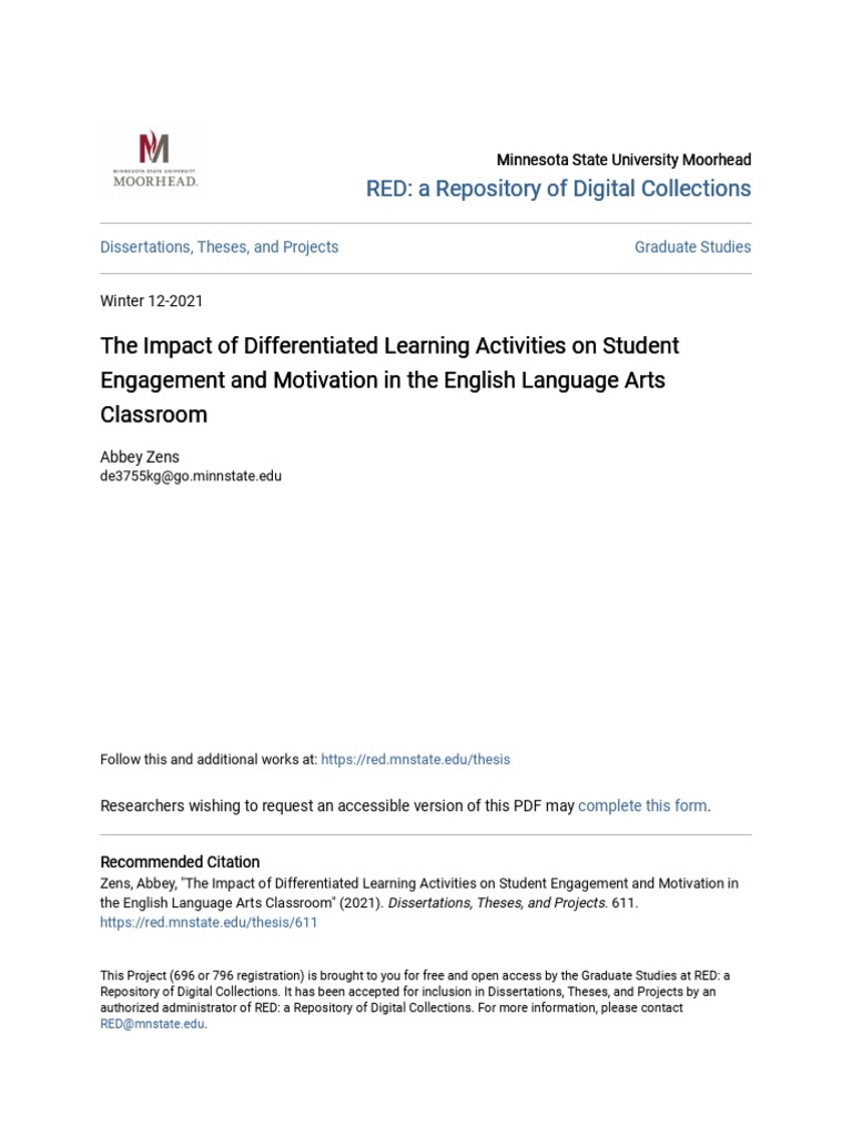The Impact of Differentiated Learning Activities On Student Engag | PDF ...