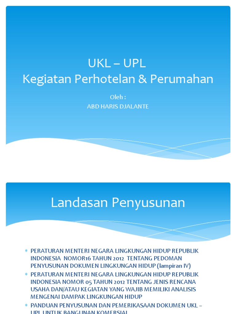 UKL - UPL Hotel & Perumahan | PDF | Hukum | Sains & Matematika