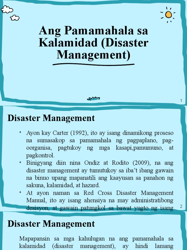 Ang Pamamahala Sa Kalamidad | PDF