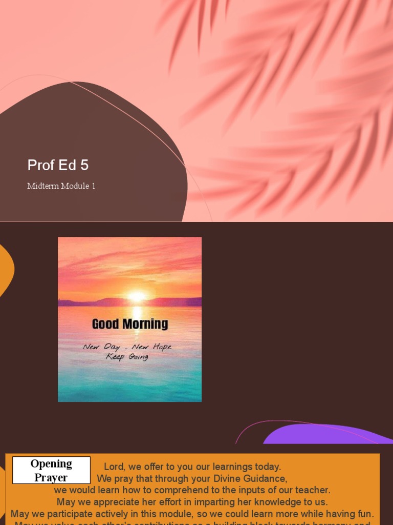 Prof Ed 5 Midterm Module 1 | PDF | Behavioural Sciences | Academic ...