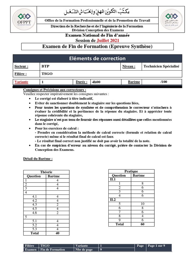 TSGO Corrigé Fin de Forbbmation Synthése TS V1 | PDF | Ingénierie | Matériau composite