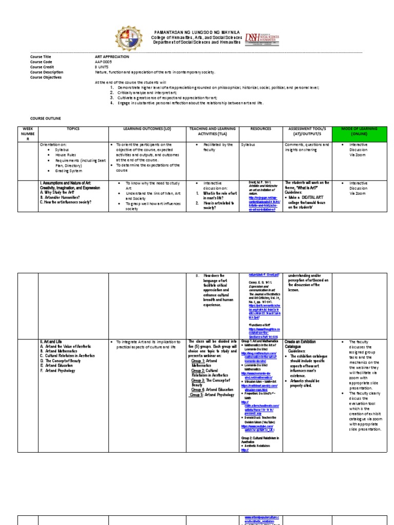 Art Appreciation Pdf Aesthetics Beauty