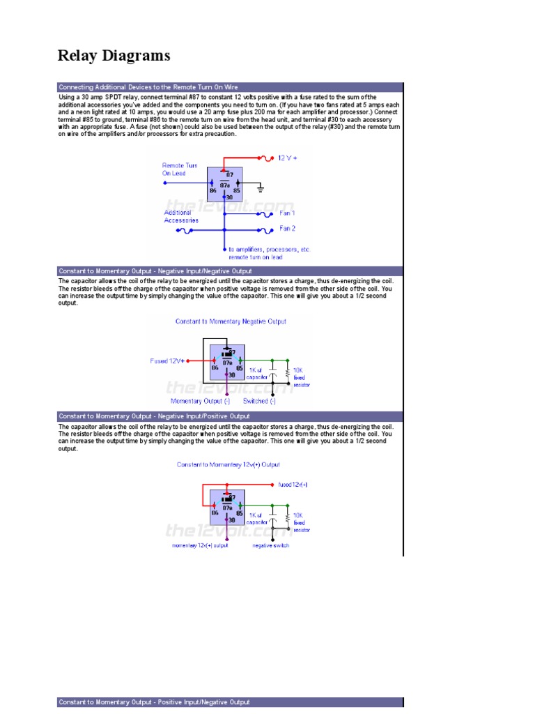 Relay Diagrams | PDF | Relay | Amplifier