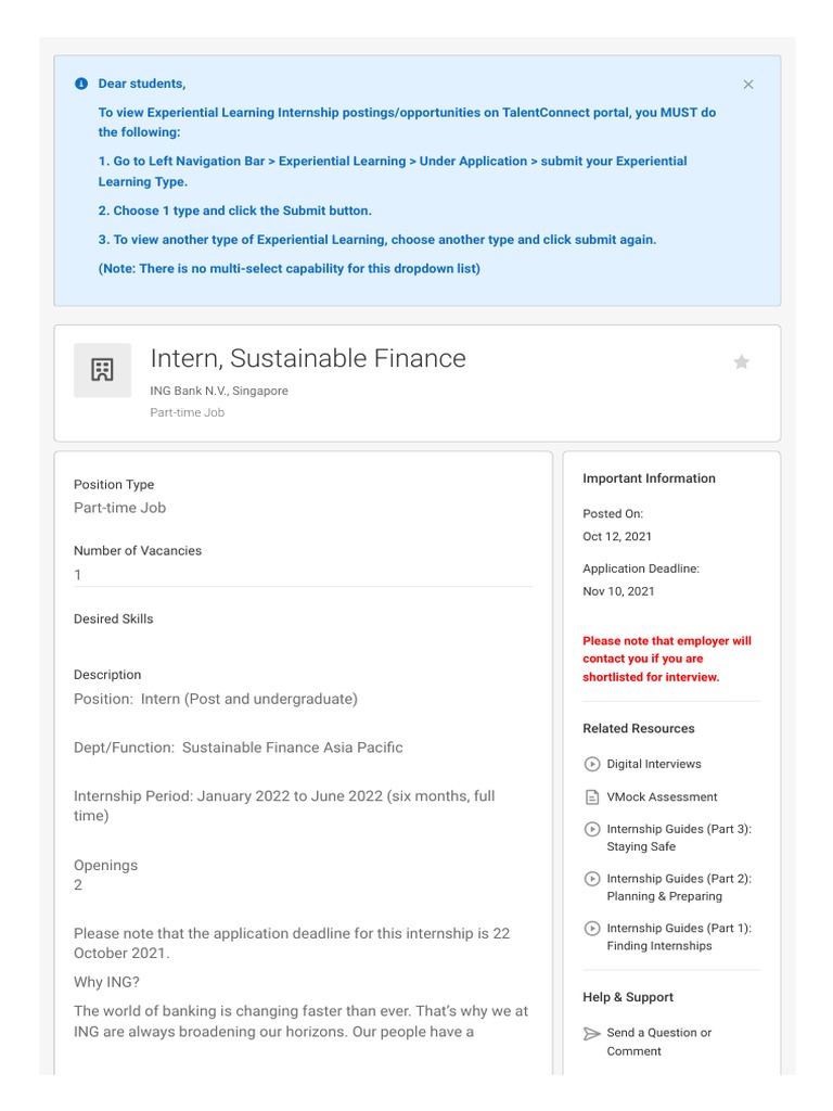 Intern, Sustainable Fina.. | PDF | Ing Group | Internship