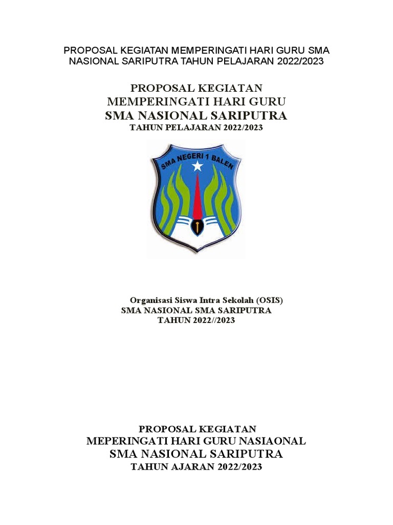 Contoh Proposal Hari Guru - Docx 11 | PDF