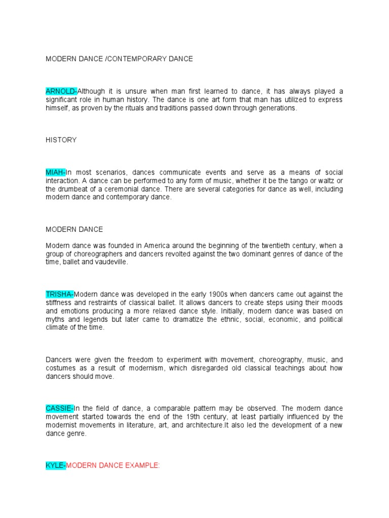 Modern Dance - Contemporary Dance | PDF | Dances | Ballet