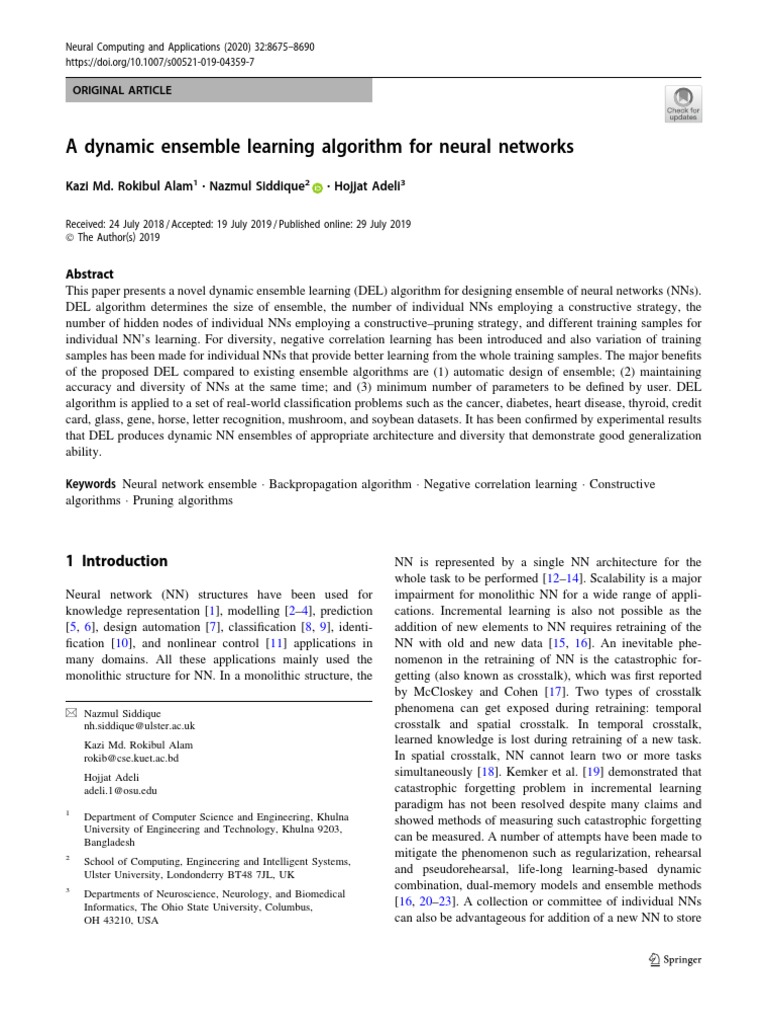 Alam, 2020 - Ensemble Learning Algori (Health) | Descargar gratis PDF | Artificial Neural ...