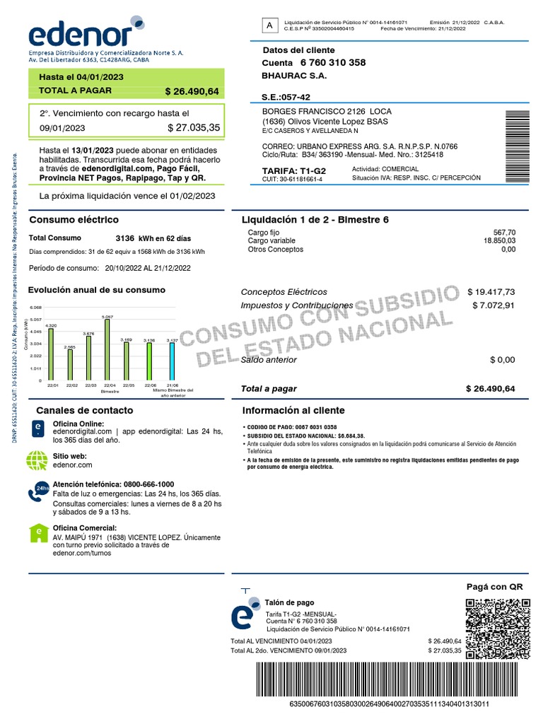 10-Factura Edenor | PDF | Economias