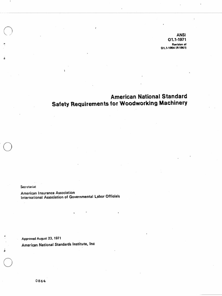 ANSI 01.1 - Safety Requirements For Woodworking Machinery | PDF ...