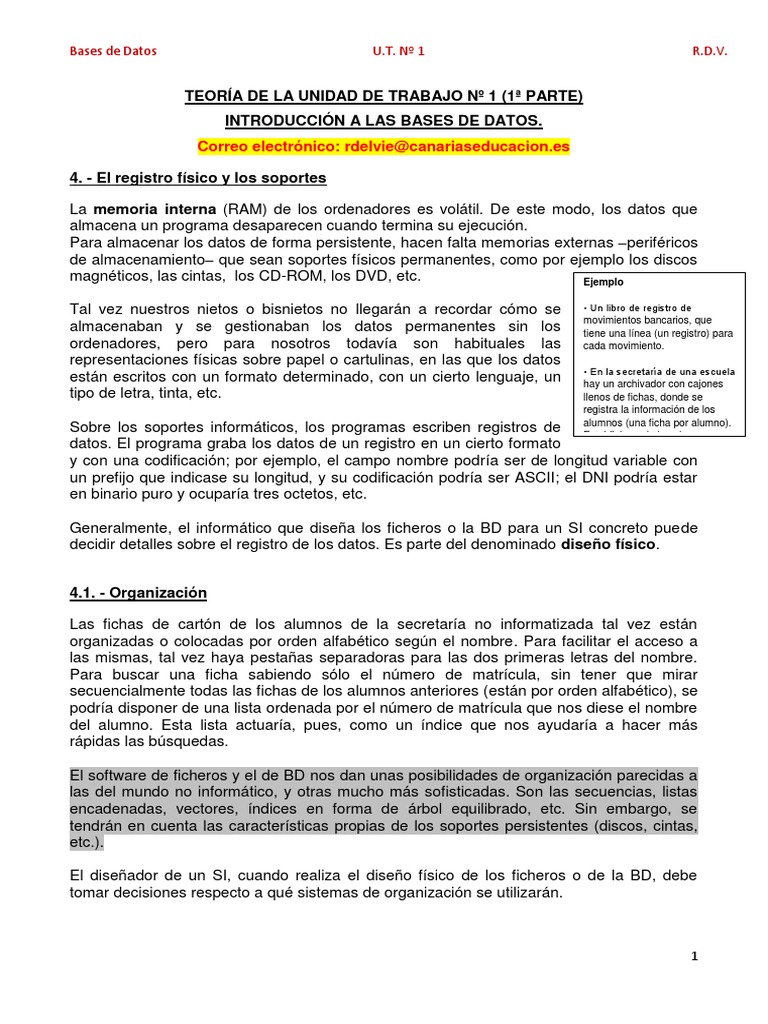 Ejemplo 3 - UT1 Introducción A Las Bases de Datos - Parte 2 | PDF | Archivo de computadora ...