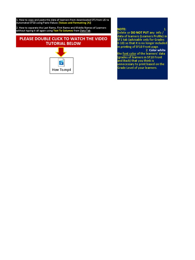 Automated SF10-JHS Data Management Guide | PDF | Middle Schools