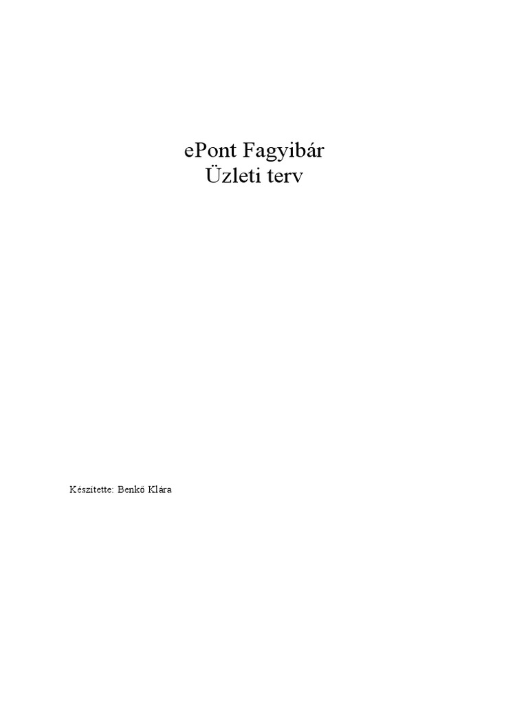 Üzleti Terv | PDF