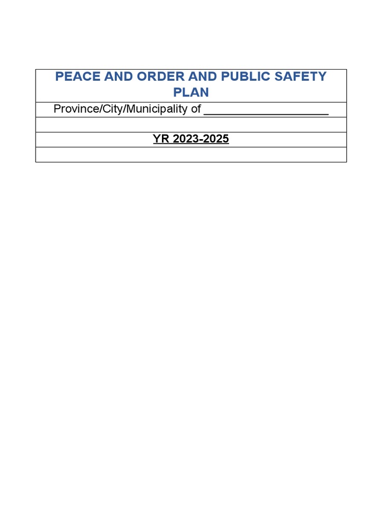Updated POPS Planning Workbook 2023 2025 | PDF | Emergency | Closed ...
