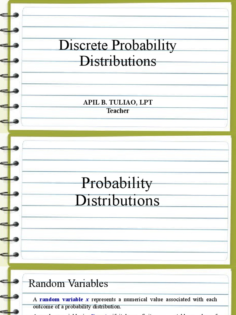 Lesson 2 Discrete Probability Distributions | PDF | Probability Distribution | Random Variable