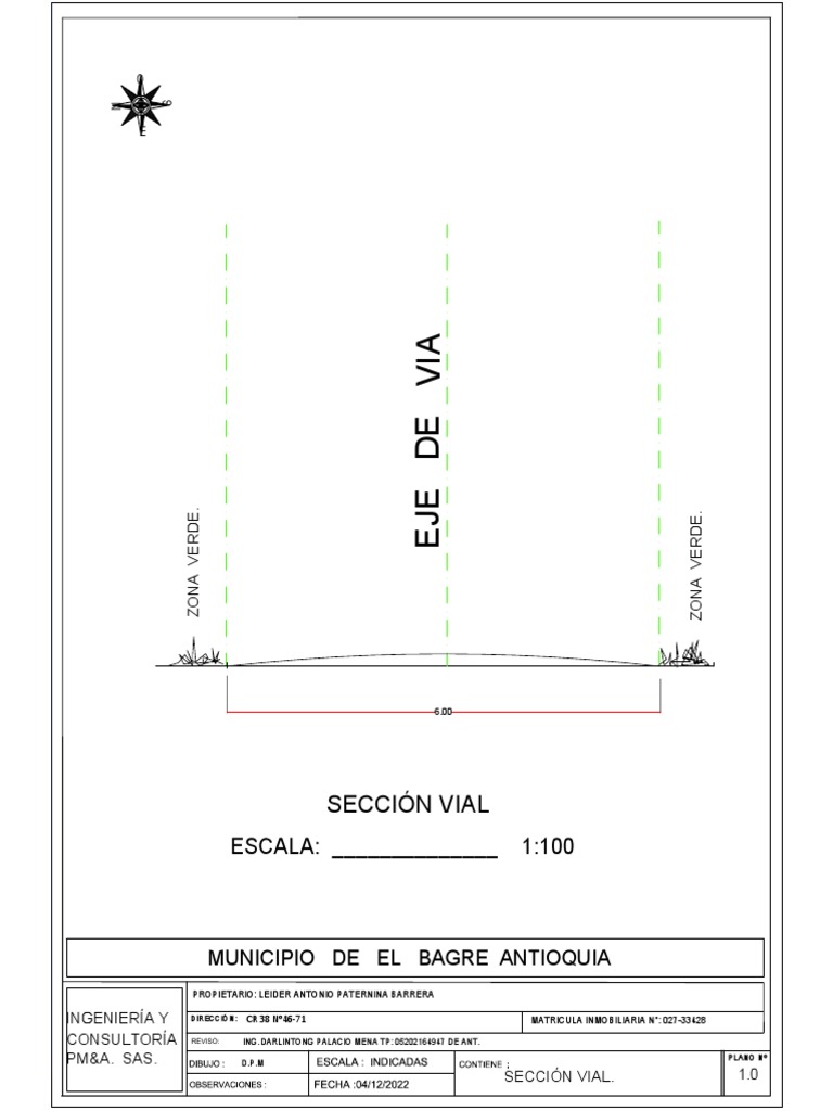 Eje de Via: Sección Vial | PDF