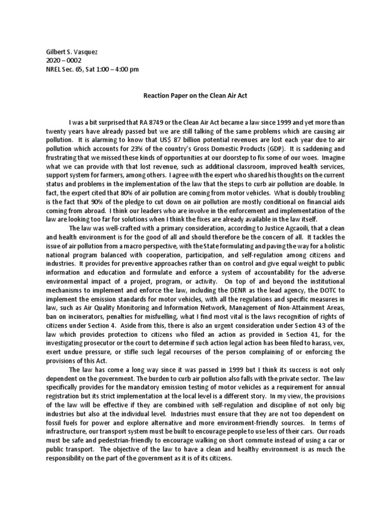 VASQUEZ, GILBERT 2020-0002 (Clean Air Act) | PDF | Air Pollution ...