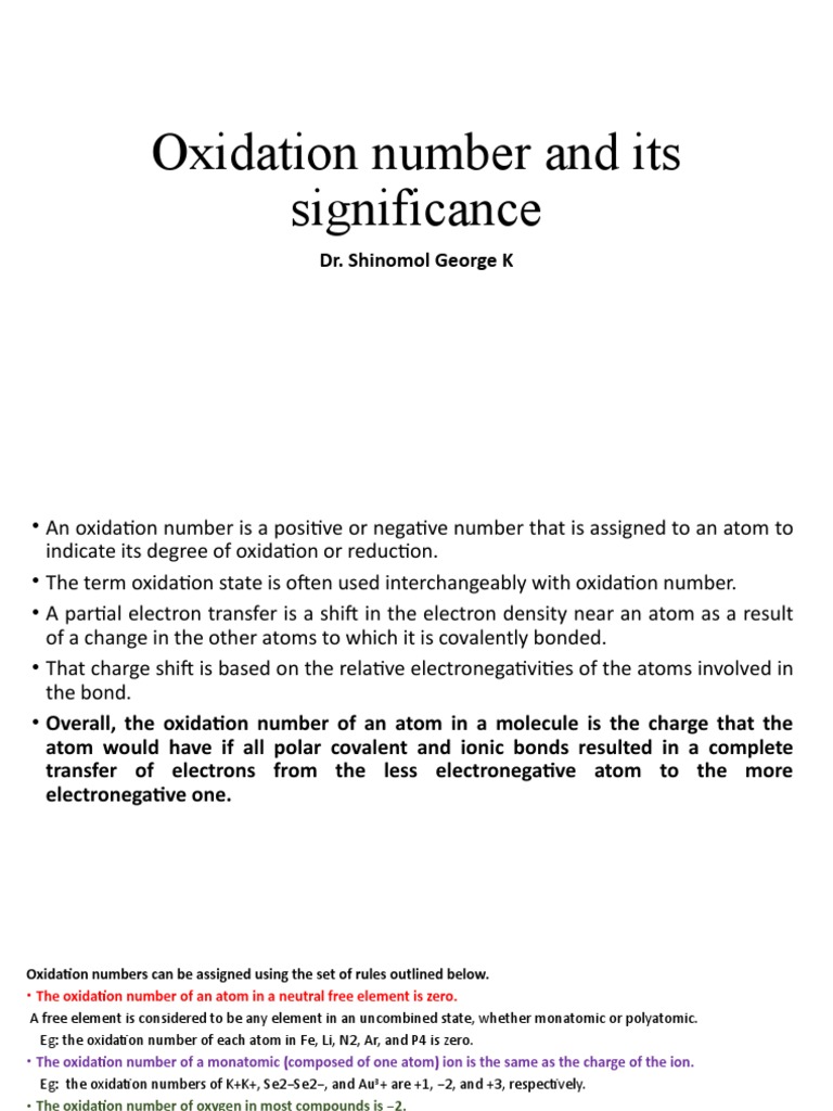 Oxidation Number | PDF | Chemical Compounds | Redox