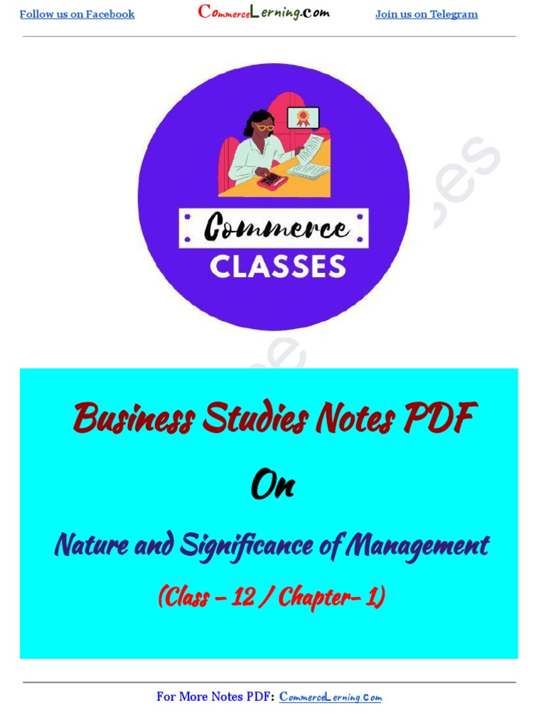 Business Studies Notes PDF Class 12 Chapter 1 | PDF | Profession | Goal
