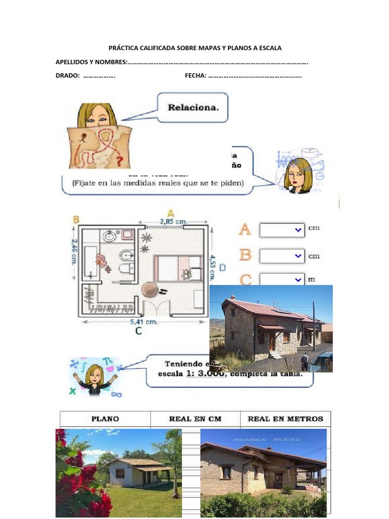 PRÁCTICA CALIFICADA SOBRE MAPAS Y PLANOS A ESCALA | PDF