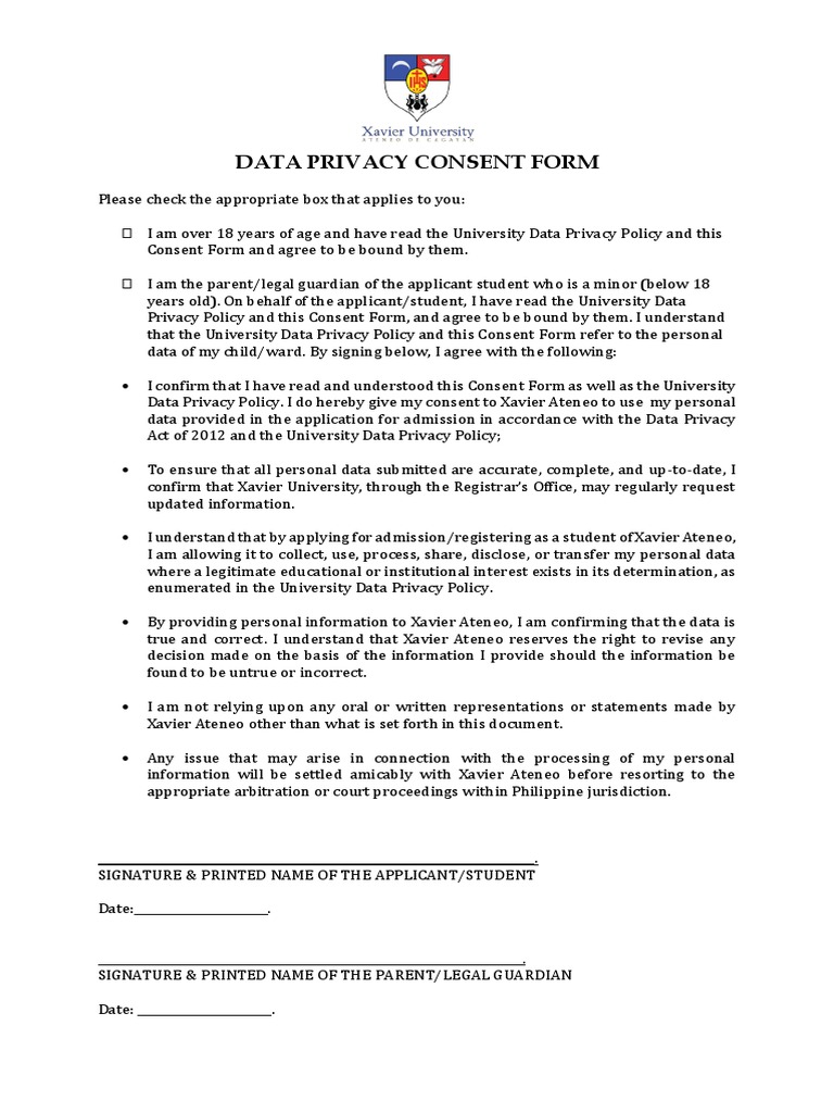 XU TERMS OF AGREEMENT - Data Privacy Use | PDF | Privacy | Privacy Policy