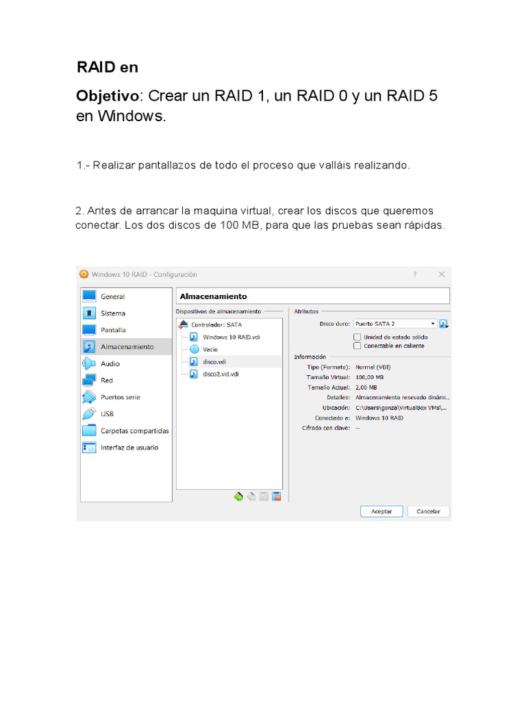 RAID en Windows | PDF | Archivo de computadora | Ingeniería Informática