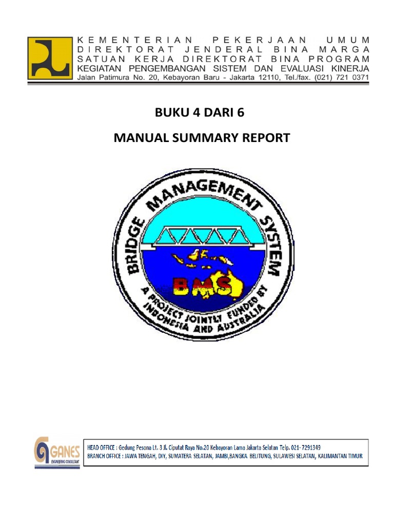Manual Summary Report Jembatan | PDF