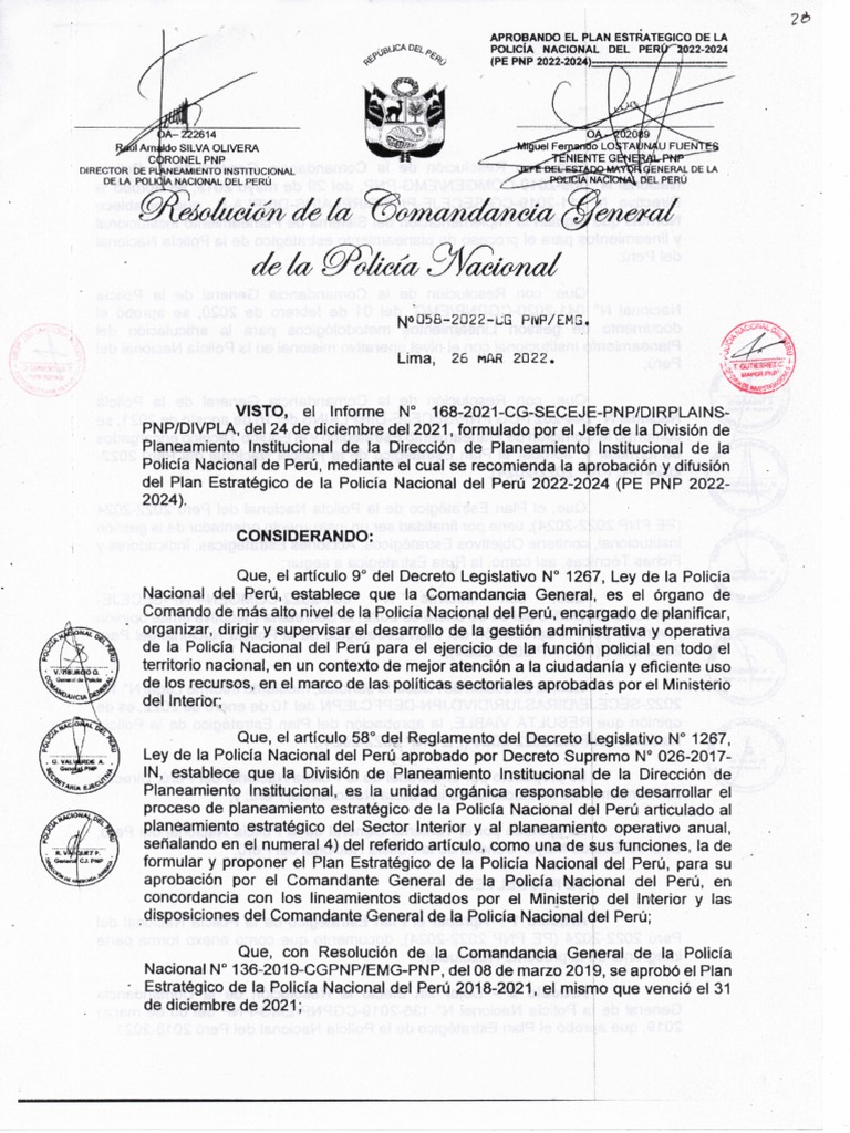 Pe PNP 2022-2024 | PDF | Planificación estratégica | Planificación