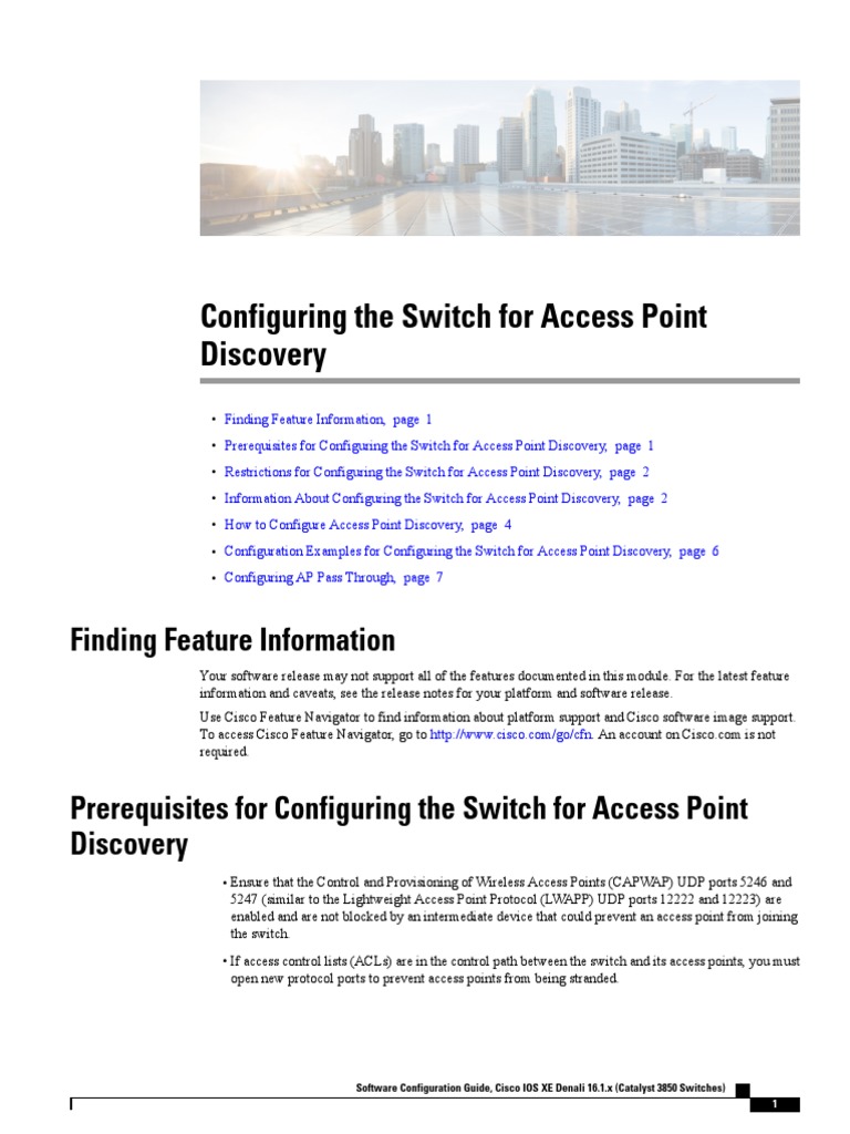 Configuring The Switch For Access Point Discovery | PDF | Domain Name ...