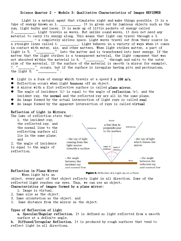 Science 10 Quarter 2 - Module 3: Qualitative Characteristics of Images ...