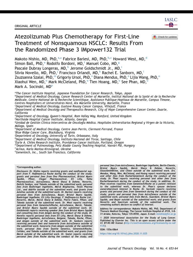 Impower 132 | PDF | Non Small Cell Lung Carcinoma | Neoplasms