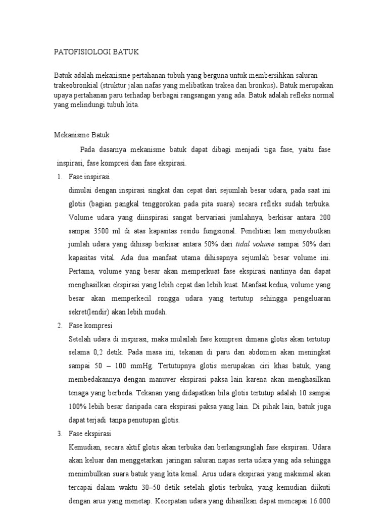 PATOFISIOLOGI BATUK | PDF