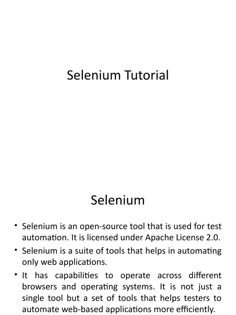Selenium Tutorial | PDF | Selenium (Software) | Software Engineering Selenium Tutorial | PDF | Selenium (Software) | Software Engineering