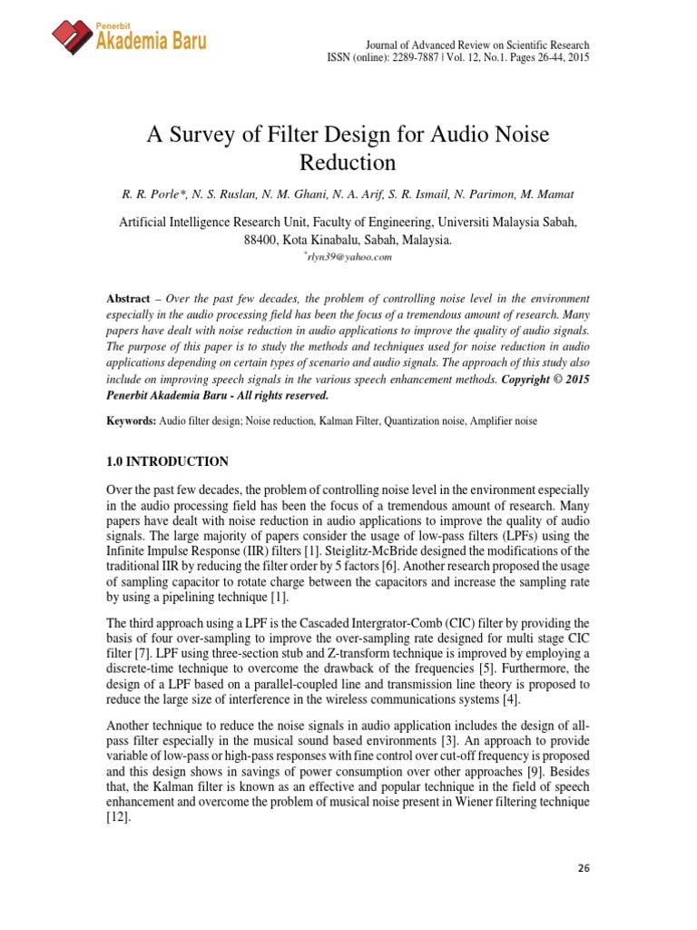 Arsrv12 N1 P26 44 | PDF | Low Pass Filter | Analog To Digital Converter