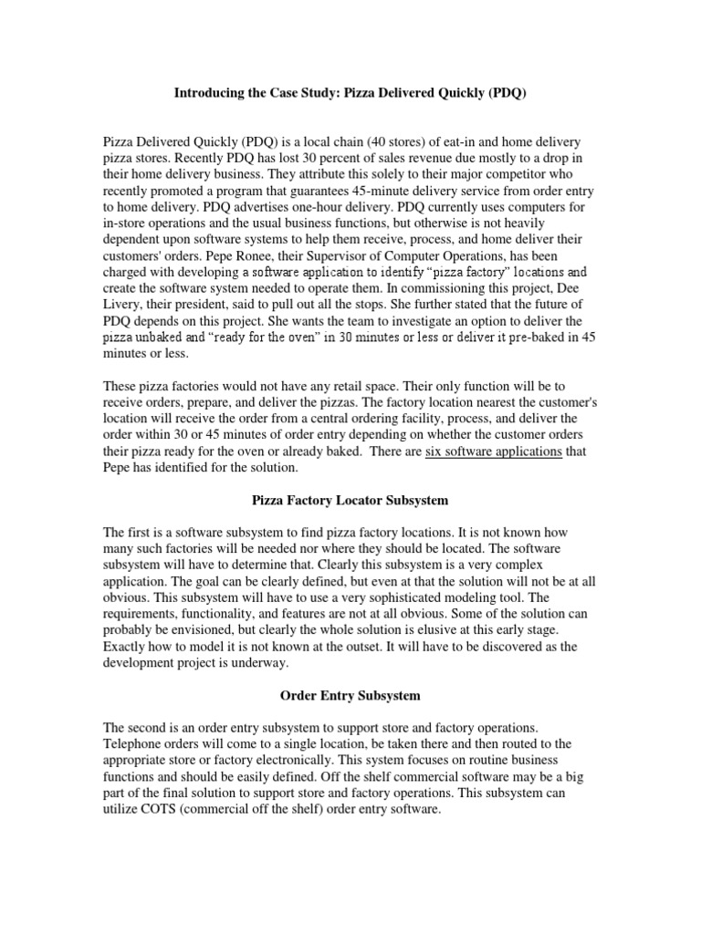 1 PDQ | PDF | Pizza | System