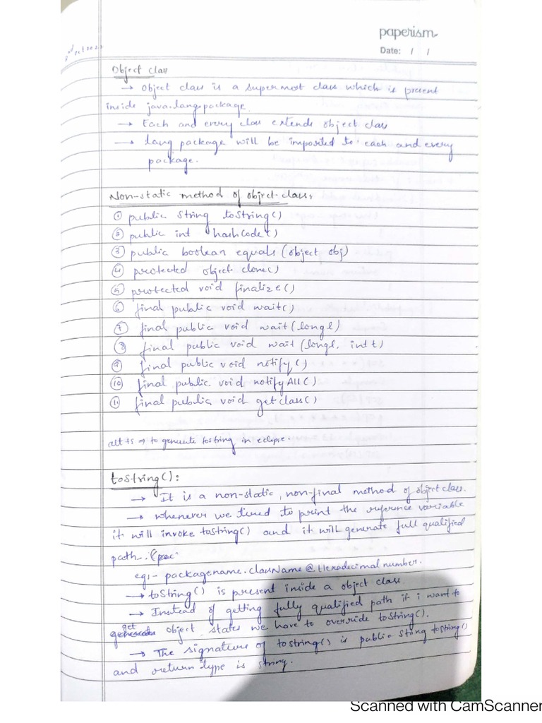 Object Class Pdf