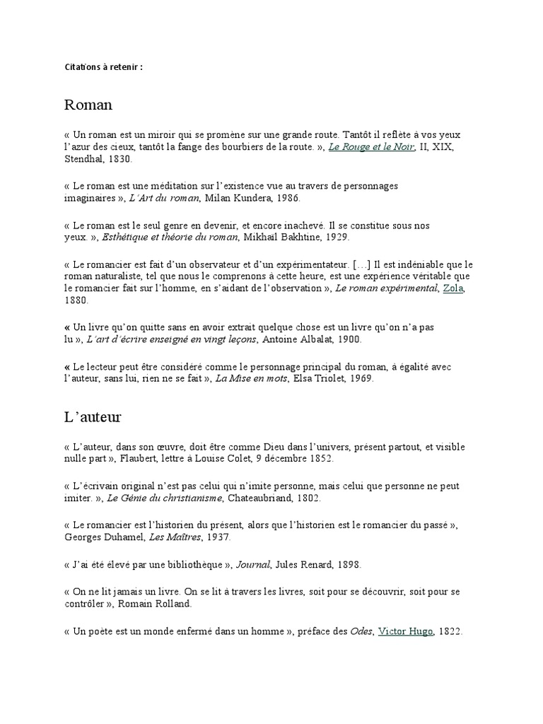 Citations À Retenir | PDF | Romans | Fable