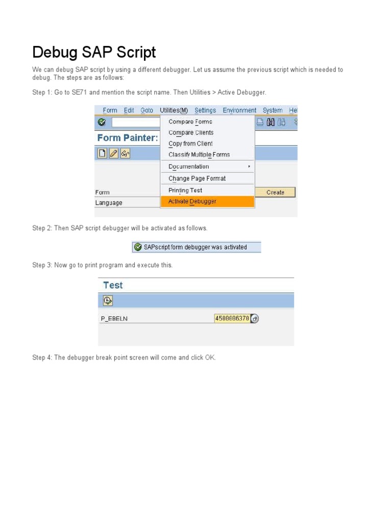Debug Sap Scripts Step By Step Pdf