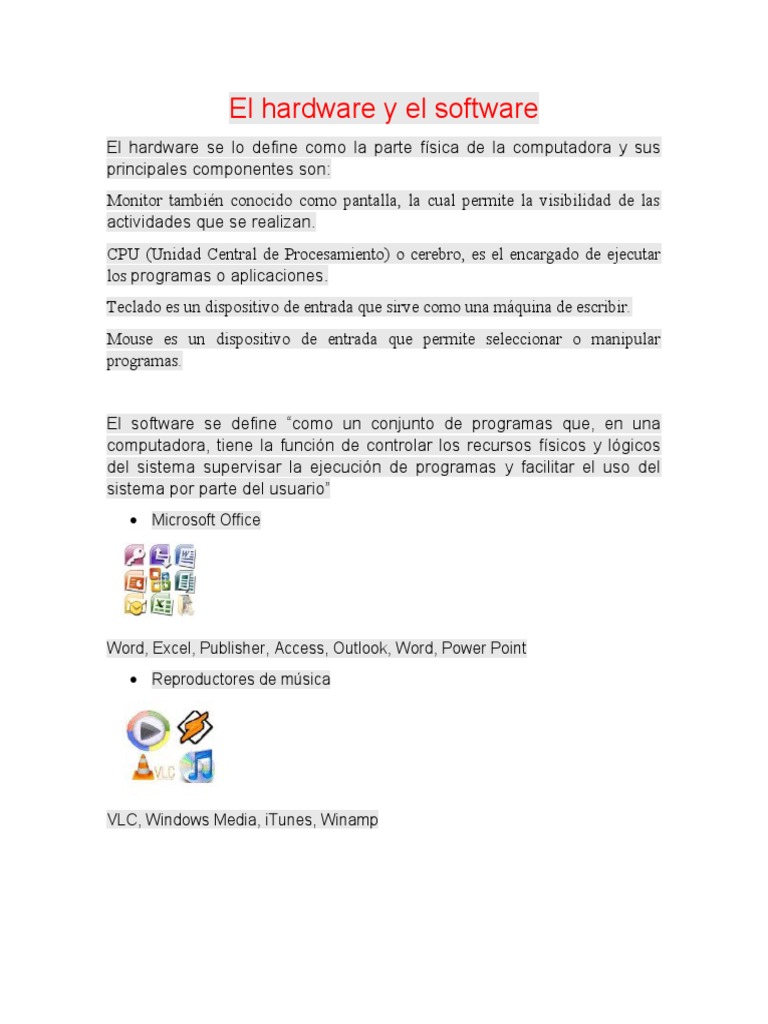 Hardware y Software | PDF