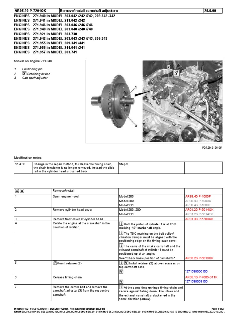 Remove - Install Camshaft Adjusters | PDF | Mechanical Engineering ...