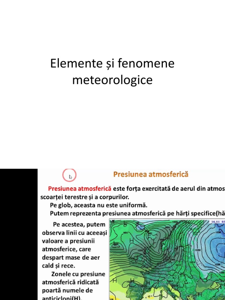 Elemente Și Fenomene Meteorologice | PDF