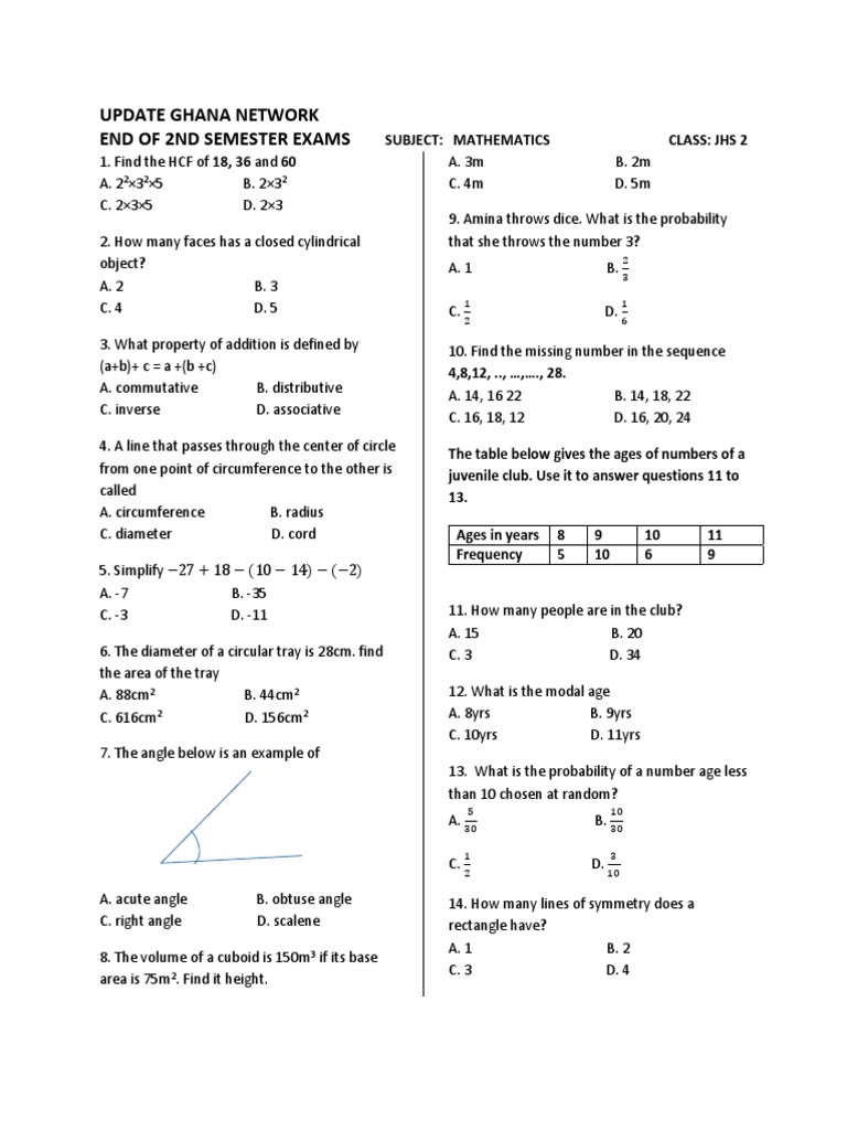 Update Ghana Maths 2 | PDF | Circle | Area