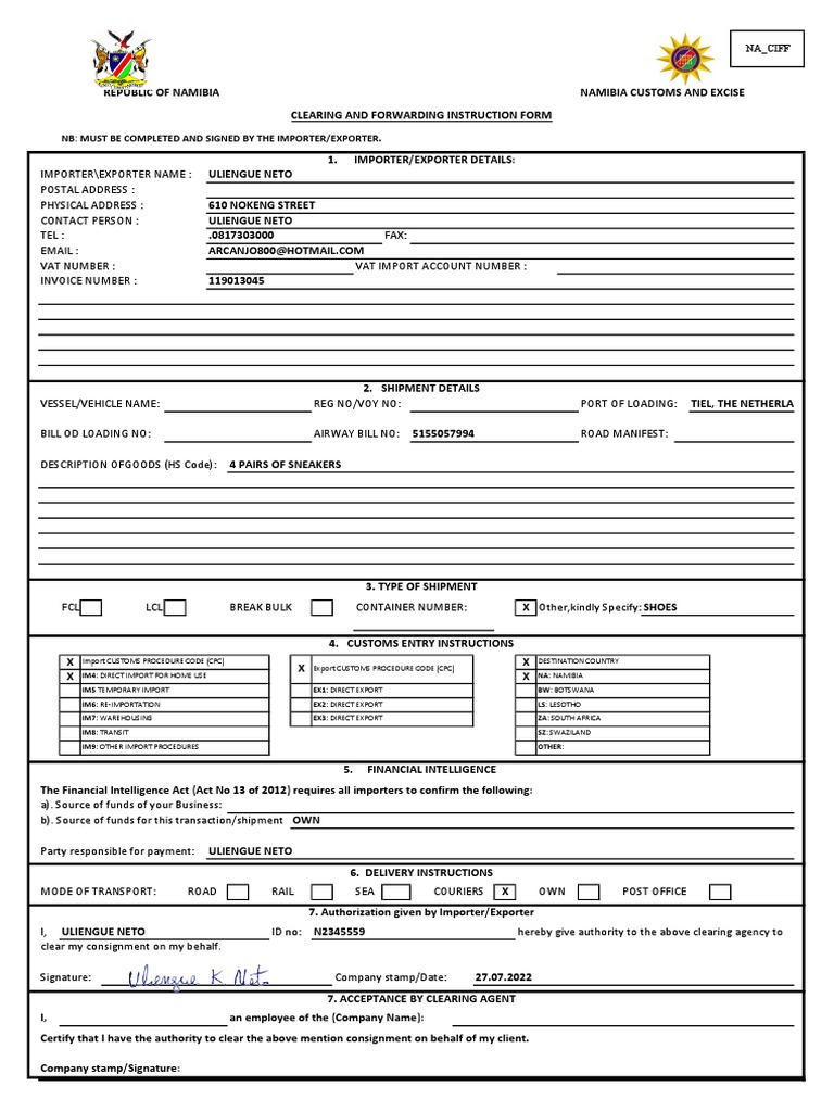 Ci Form | PDF | Customs | Trade Ci Form | PDF | Customs | Trade