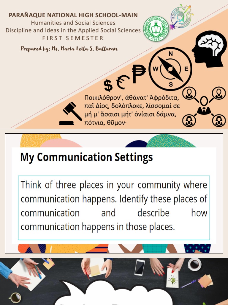Lesson 1 Settings Processes Methods and Tools in Communication | PDF ...
