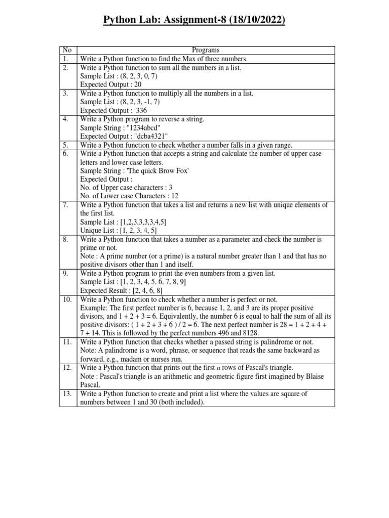Python Assignment 8 Pdf