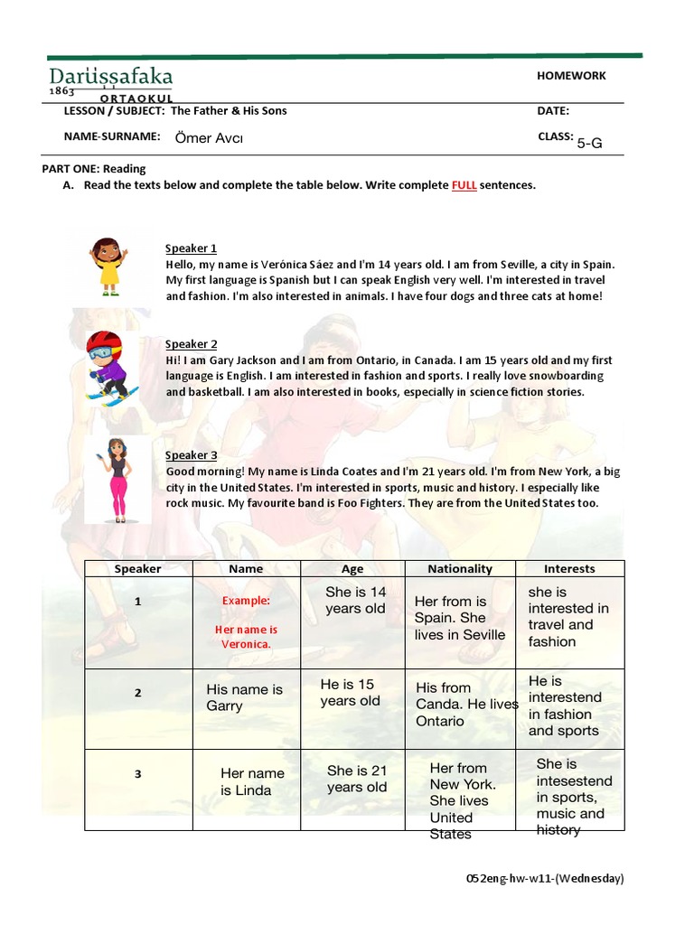 Homework on Reading and Comprehension | PDF | Human Communication ...