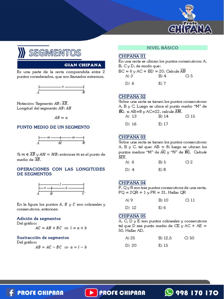 01. SEGMENTOS | PDF | Geometría | Matemáticas