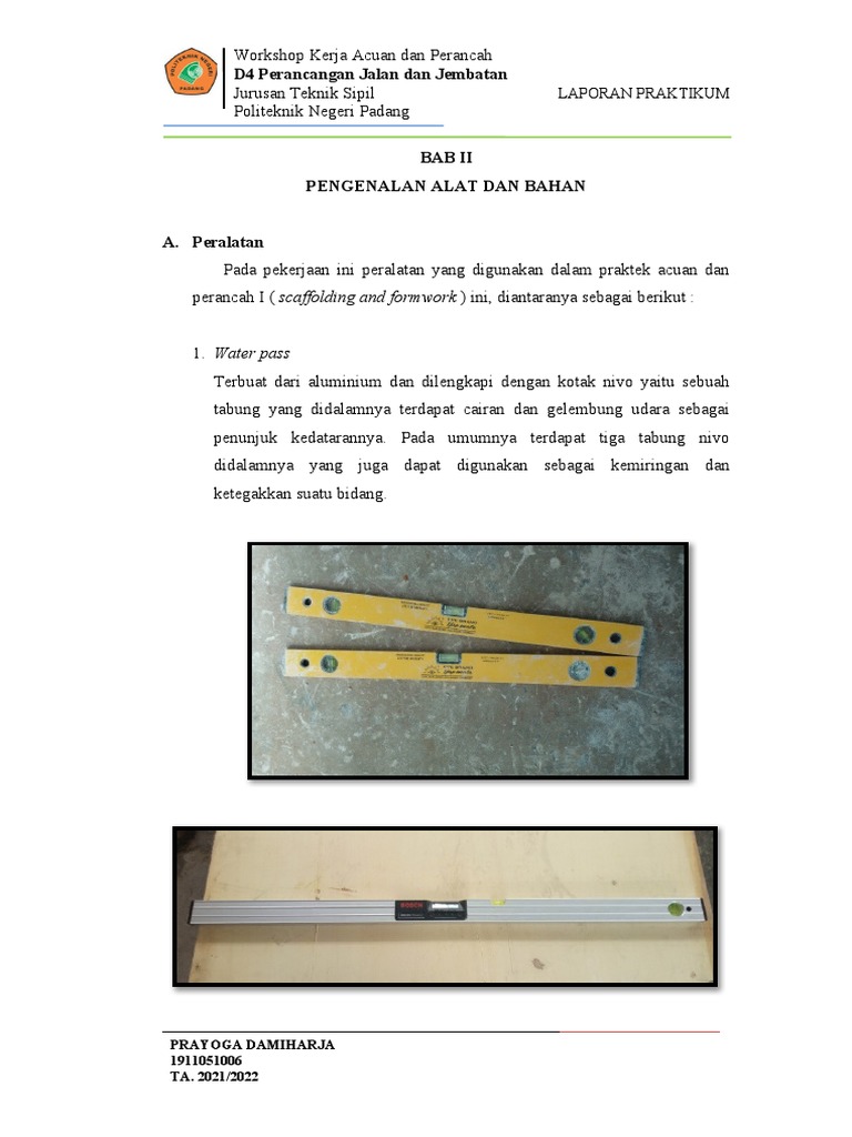 Alat dan Bahan dalam Perancah Beton | PDF | Teknologi & Rekayasa