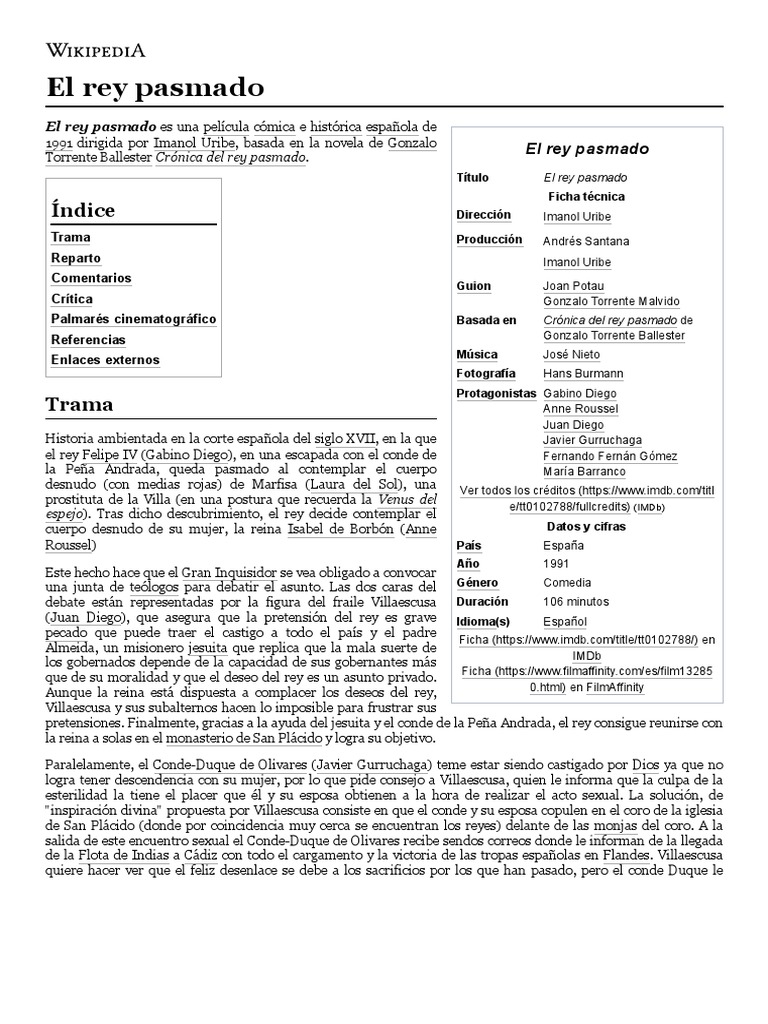 El Rey Pasmado - Wikipedia, La Enciclopedia Libre | PDF