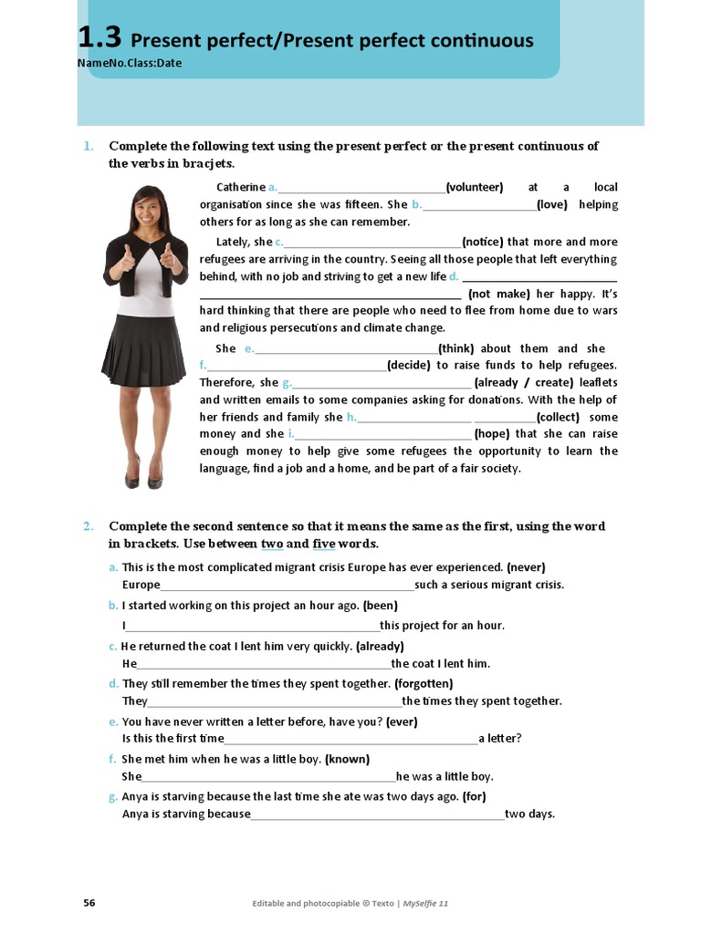 Standard - Grammar - U1.3 - Present Perfect - Present Perfect Continuous | PDF | Language ...